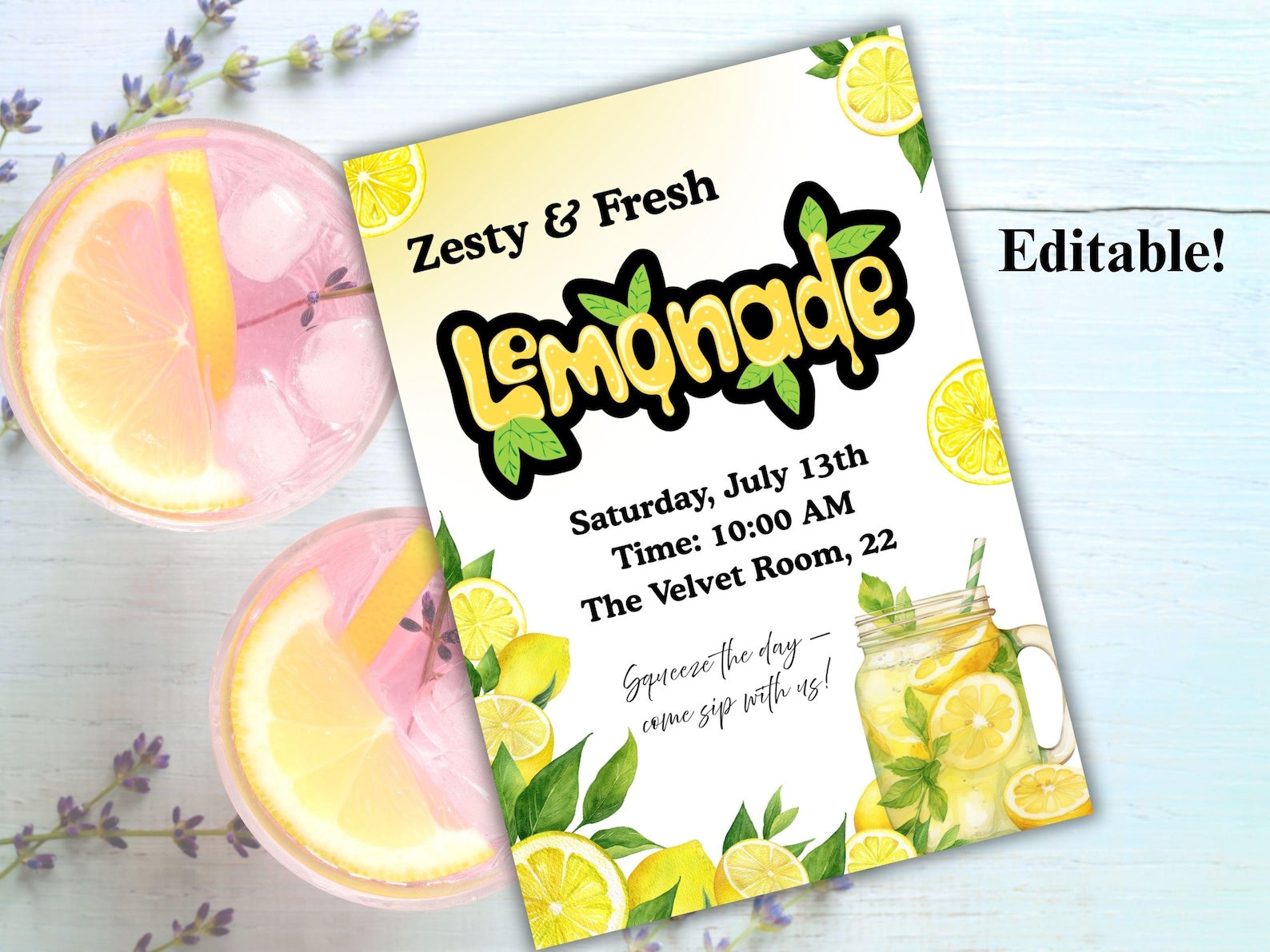Lemonade Sale Flyer Template, Summer Fundraiser Poster, Printable ...