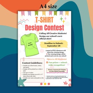 Editable Shirt Design Contest Flyer Template, Printable Clothing Sale ...
