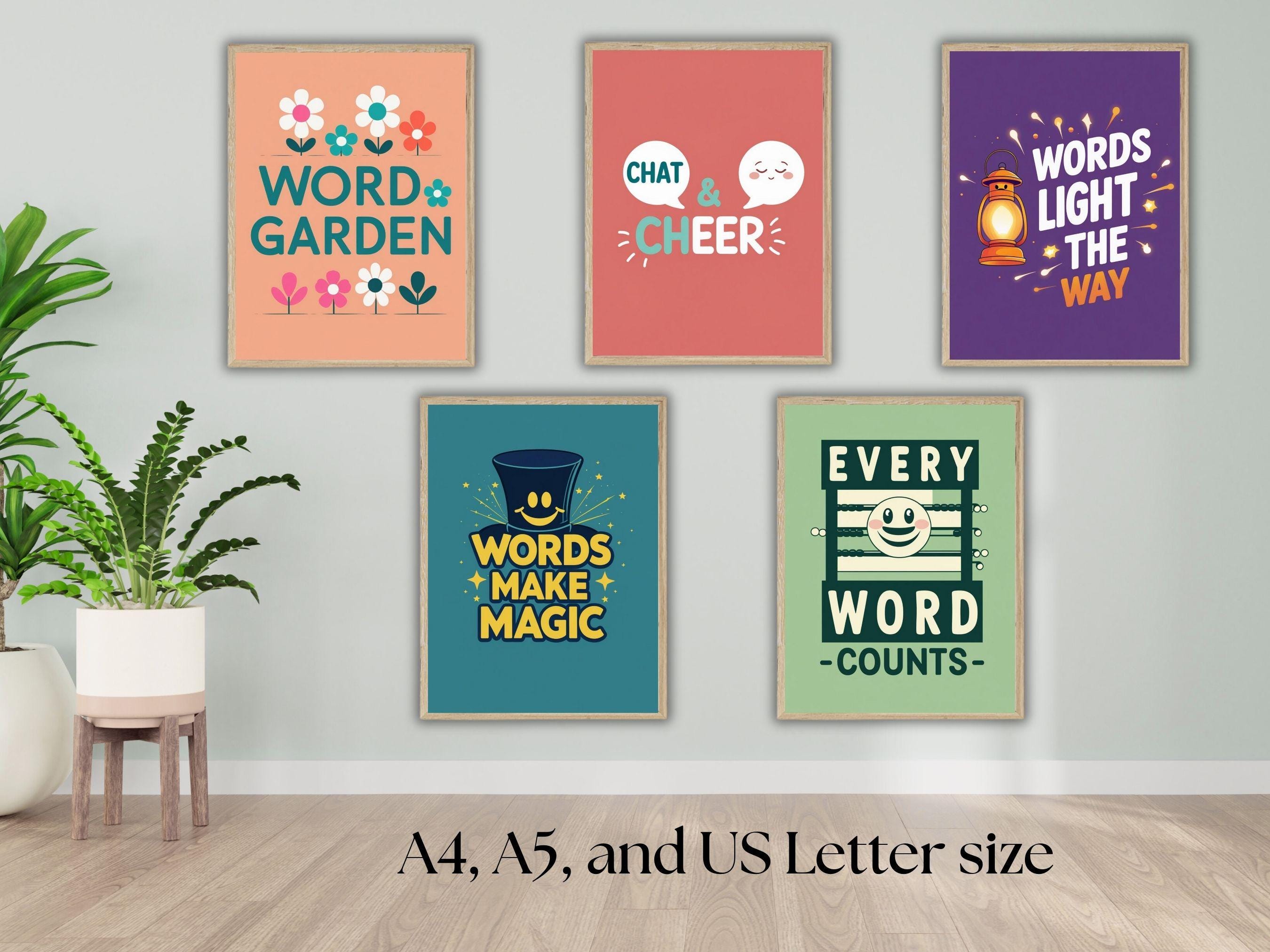 Printable Speech Therapy Poster Set, 34 Designs, Colorful Wall Art for ...