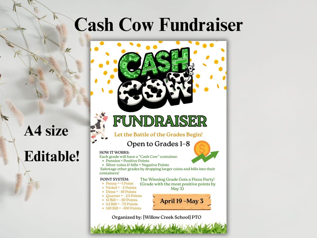 Editable Money-themed Fundraiser Flyer Template, Printable Donation ...