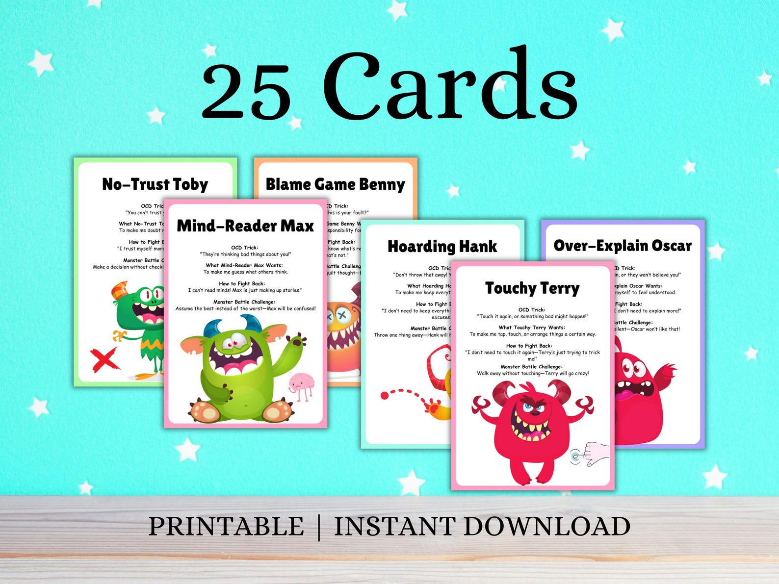 OCD Flashcards for Kids, OCD Worksheets Printable, OCD Therapy Games ...