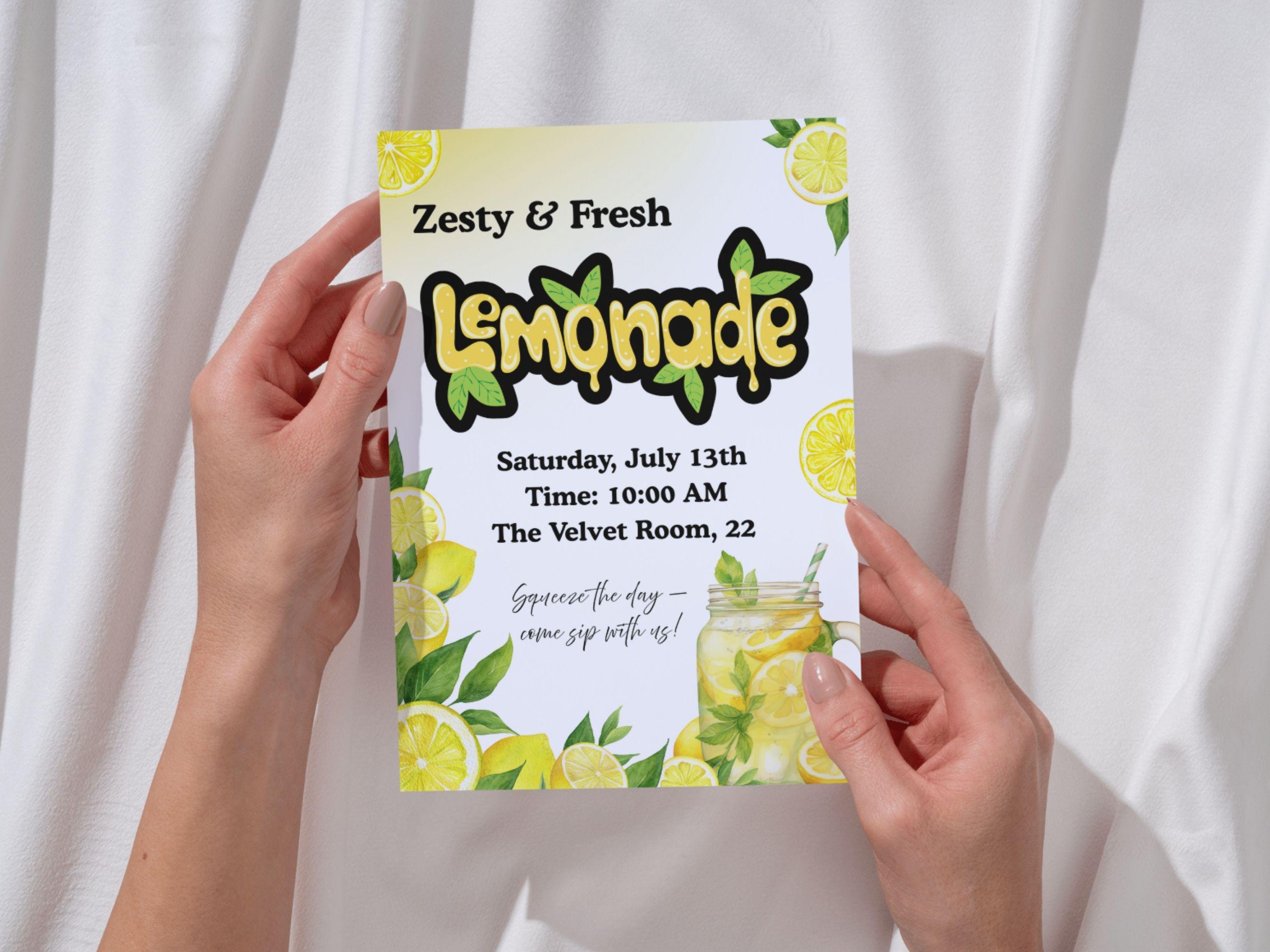 Lemonade Sale Flyer Template, Summer Fundraiser Poster, Printable ...
