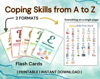 Coping Skills From A to Z, Alphabet Coping Skills, Social Emotional ...