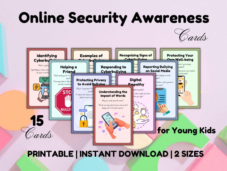 Online Security Awareness Flash Cards for Young Kids, Practice for ...