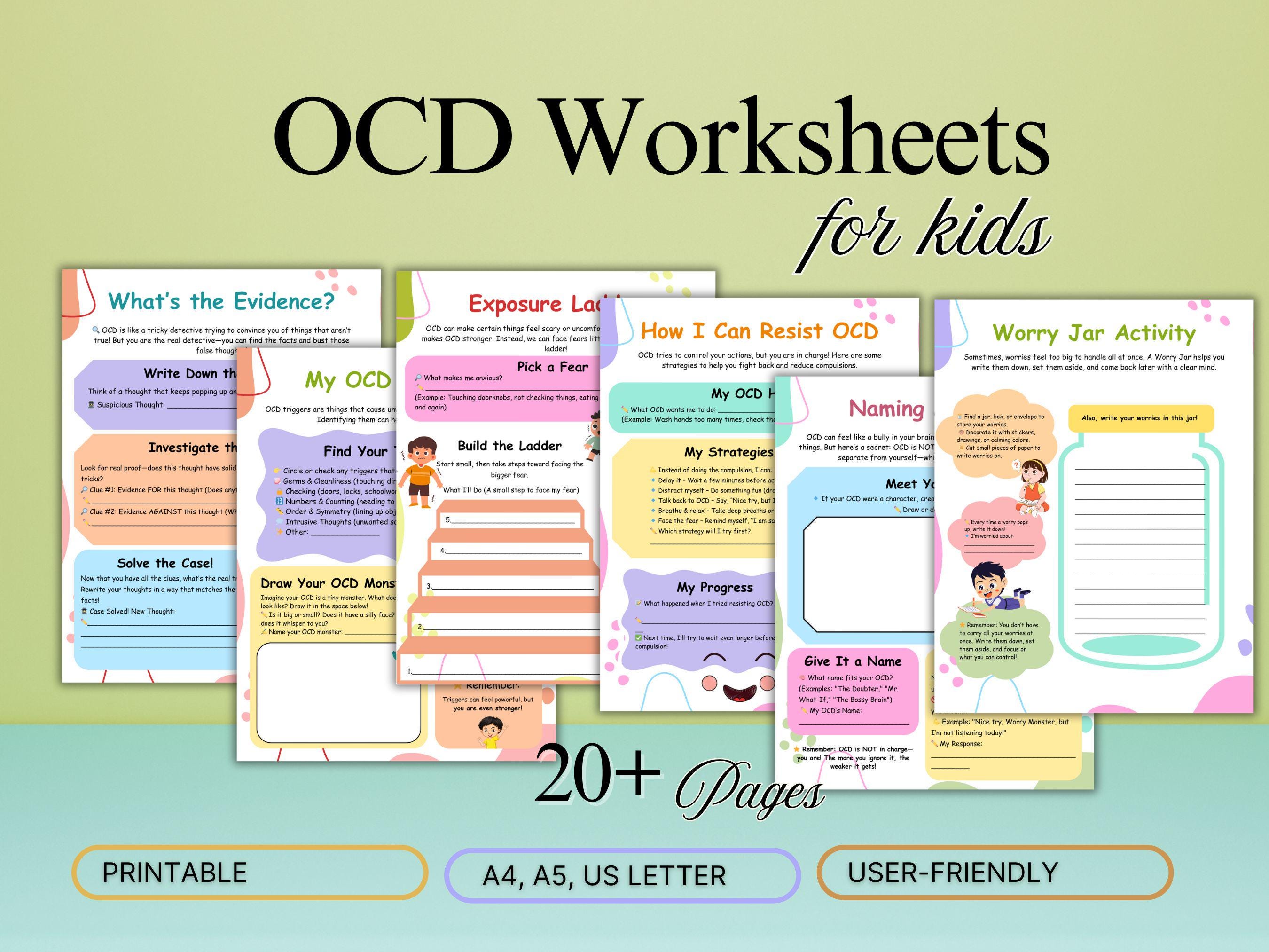 OCD Flashcards for Kids, OCD Worksheets Printable, OCD Therapy Games ...