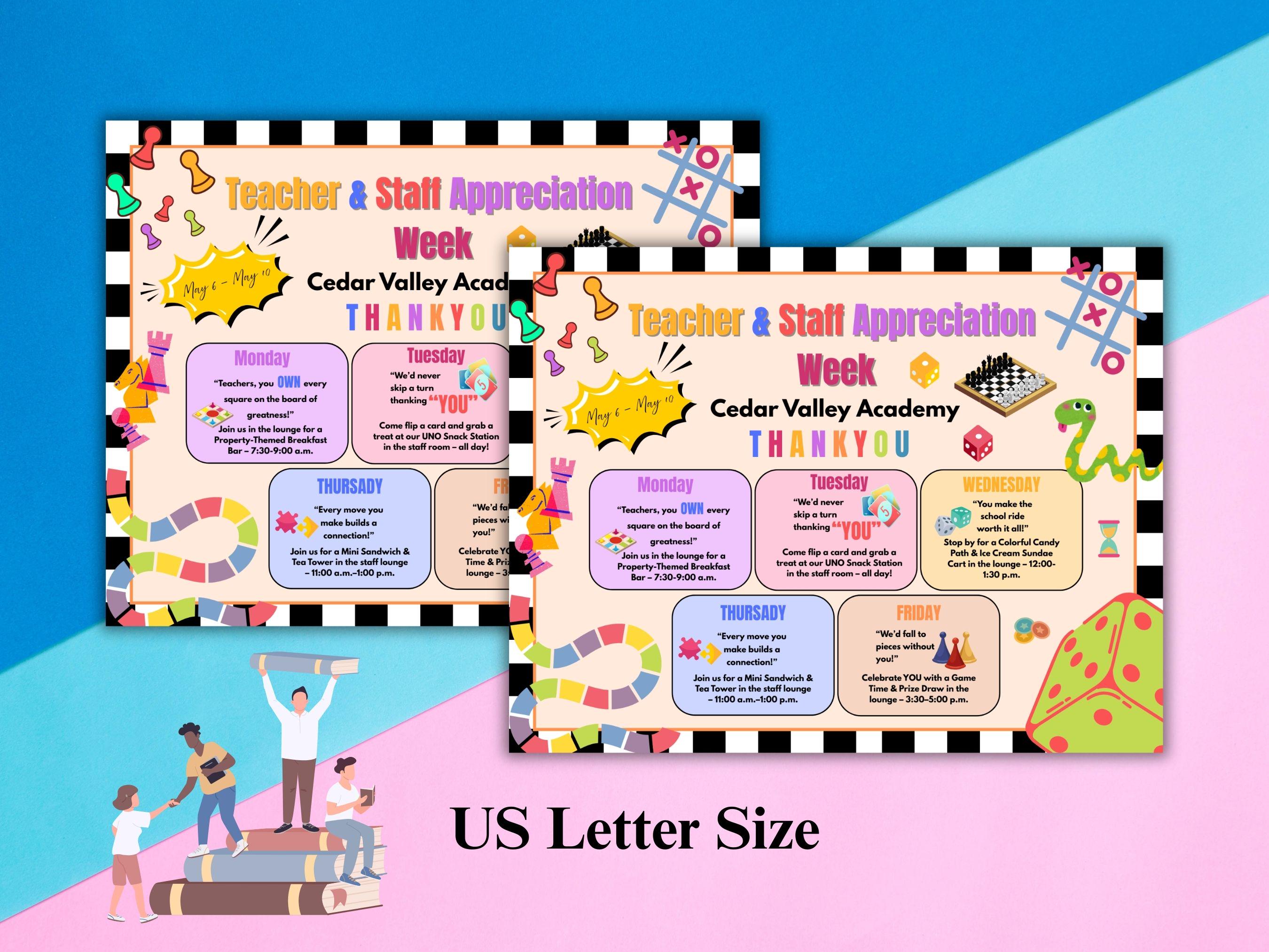 Board Game Style Teacher Appreciation Week | Canva Editable Template ...