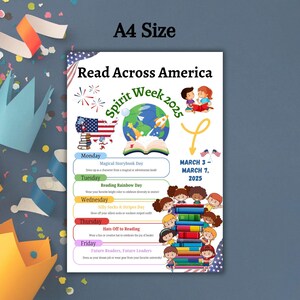 EDITABLE Read Across America Spirit Week Flyer 2025, School Literacy ...