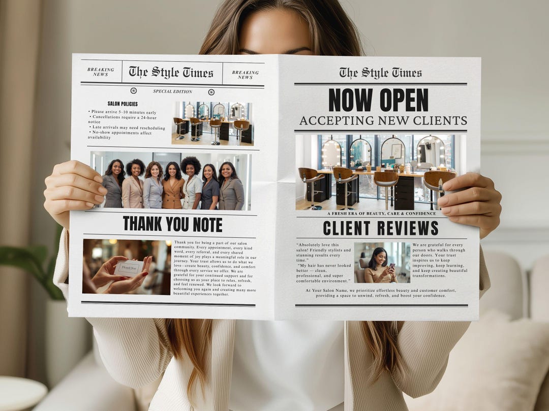 Canva Business Newspaper Template | Photoshoot Newsletter | Custom ...