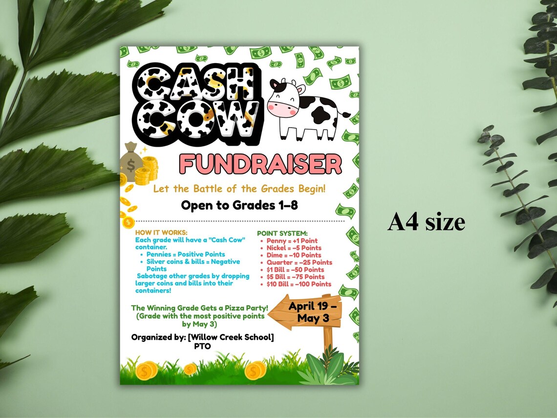 Editable Money-themed Fundraiser Flyer Template, Printable Donation ...