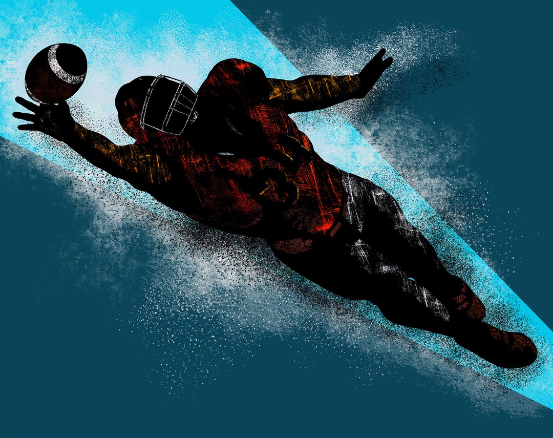 Football Wall Art – Male Athlete Poster – Teen Boy Bedroom Decor – Wide ...