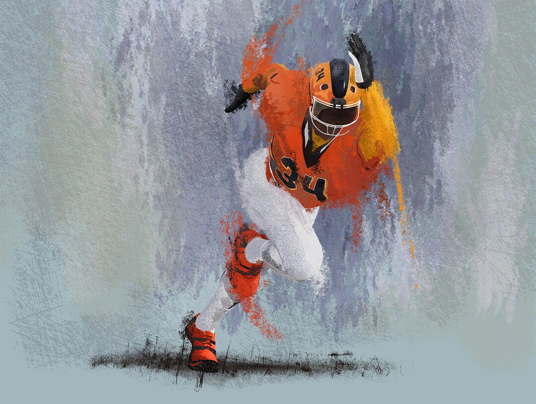 Football Wall Art – Male Athlete Poster – Teen Boy Bedroom Decor – Wide ...