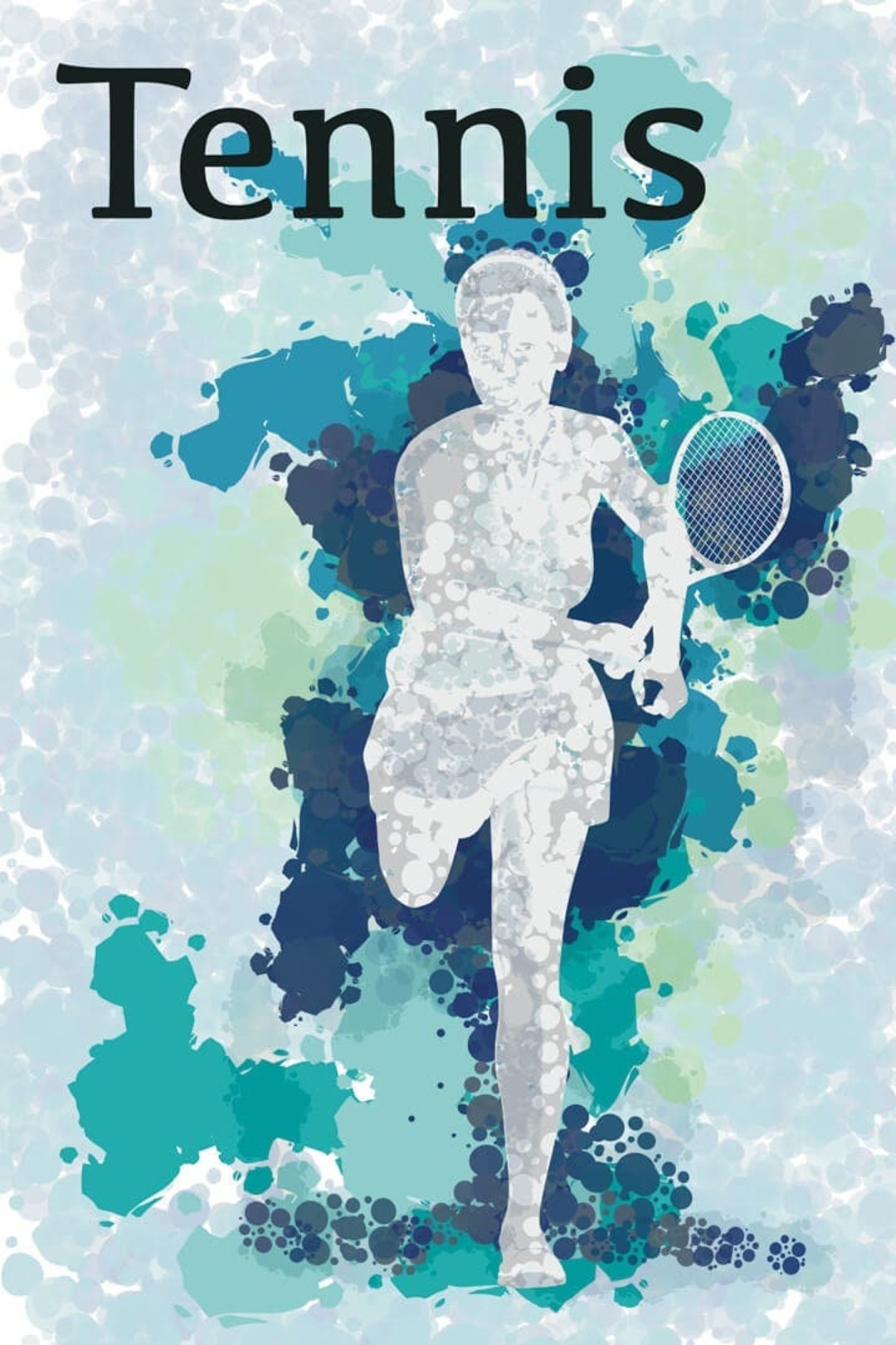 Energetic Female Tennis Player - Exciting Digital Poster, Print ...