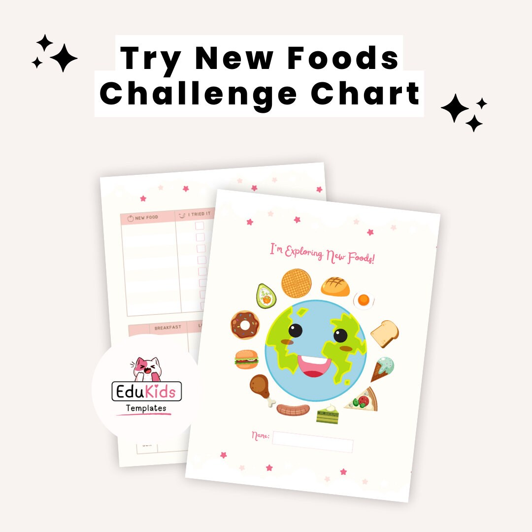 Try New Foods Chart, Kids' Health, Healthy Habits, Food Exploration ...