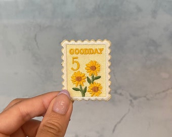 Blue Smile Postage Stamp Embroidery Patch Iron On, Sew On - Etsy