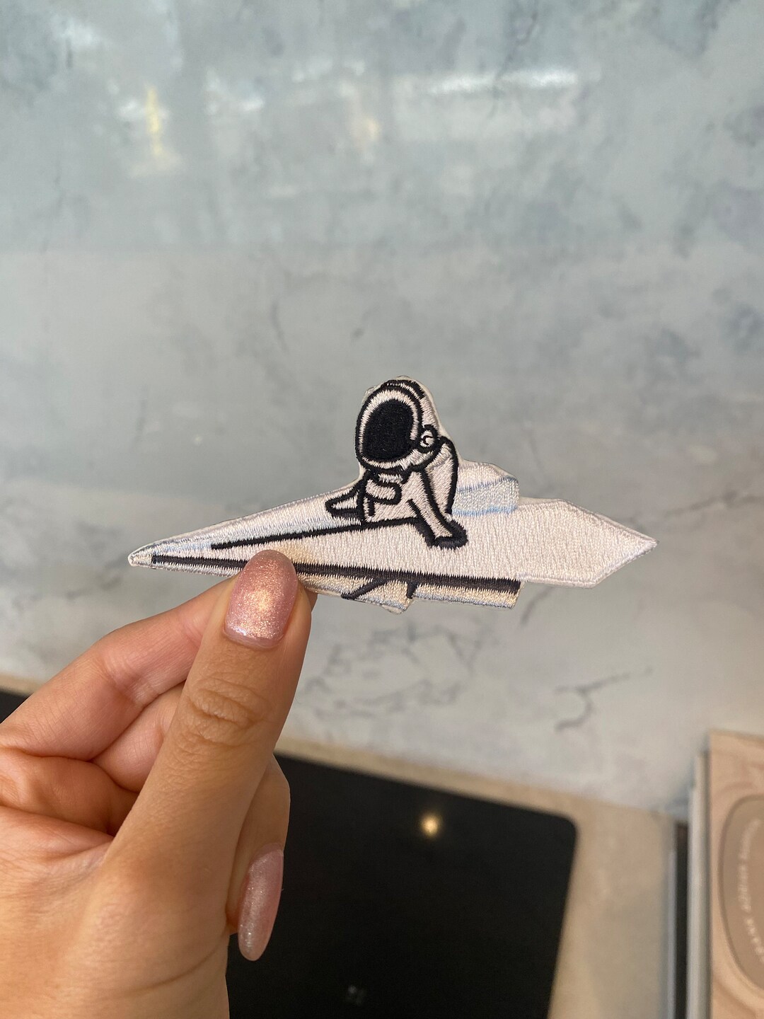 Astronaut in Paper Airplane Embroidery Patch Iron On, Sew On - Etsy