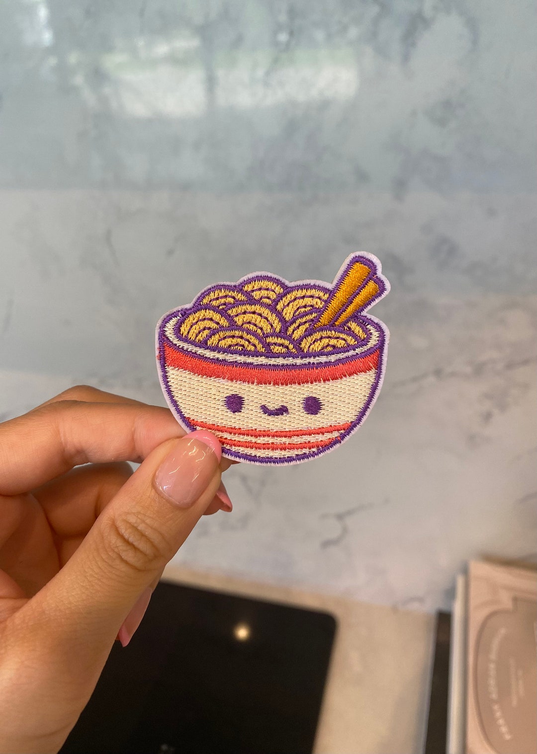 Bowl of Ramen Noodle Embroidery Patch - Iron On, Sew On, Asian Themed ...