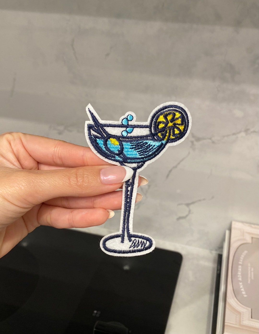 Martini Cocktail Embroidery Patch Iron On, Sew On - Etsy