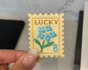 Yellow Vintage Floral Stamp Embroidery Patch - Iron On, Sew On - Etsy