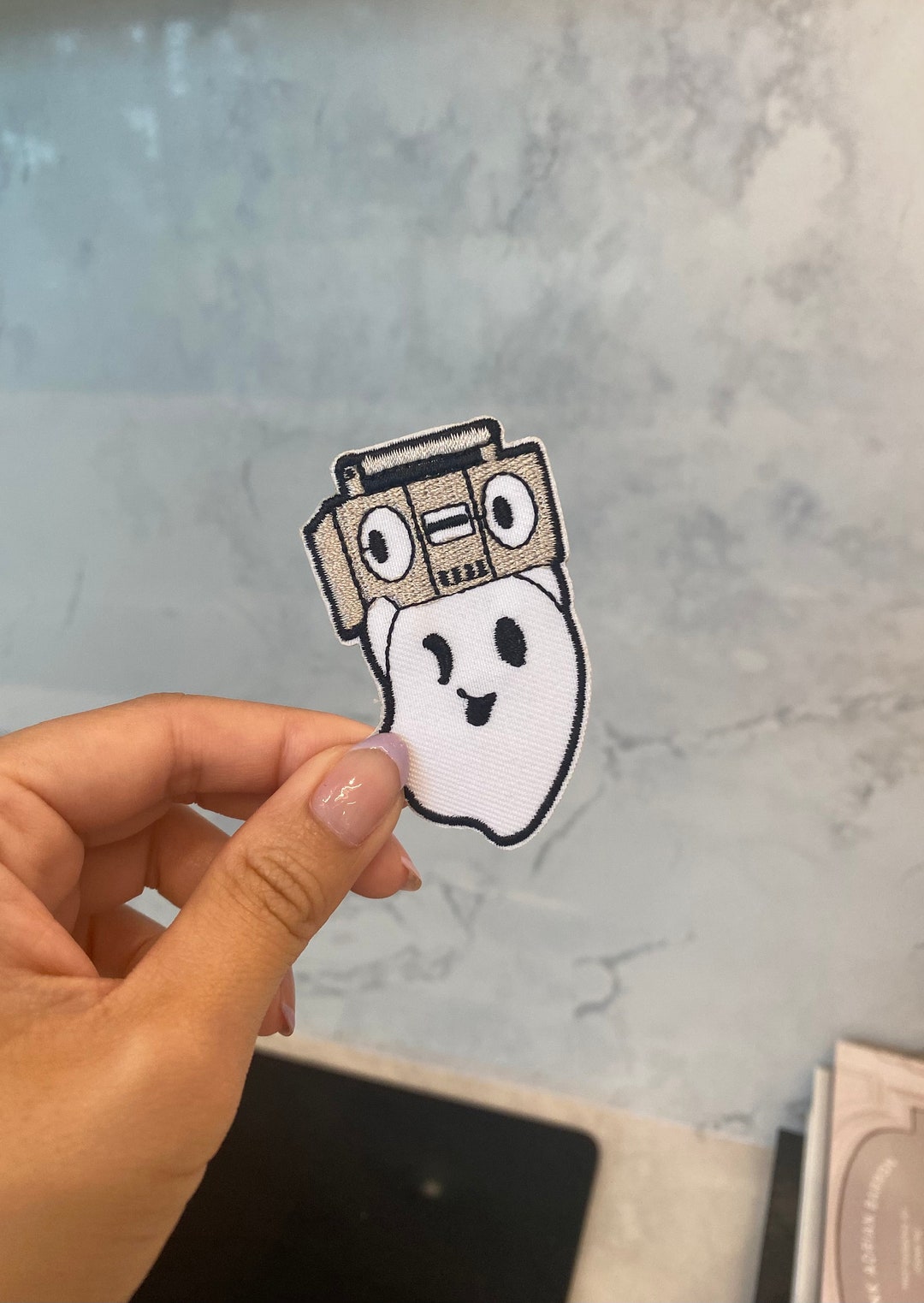 Ghost With Boom Box Embroidery Patch - Iron On, Sew On, Kawaii Patches ...