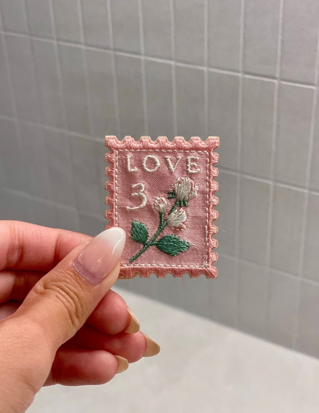 Vintage Love Postage Stamp Embroidery Patch - Iron On, Sew On - Etsy