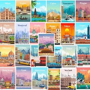 Famous Big Cities in the World Vinyl Stickers - Pack of 25 - Etsy