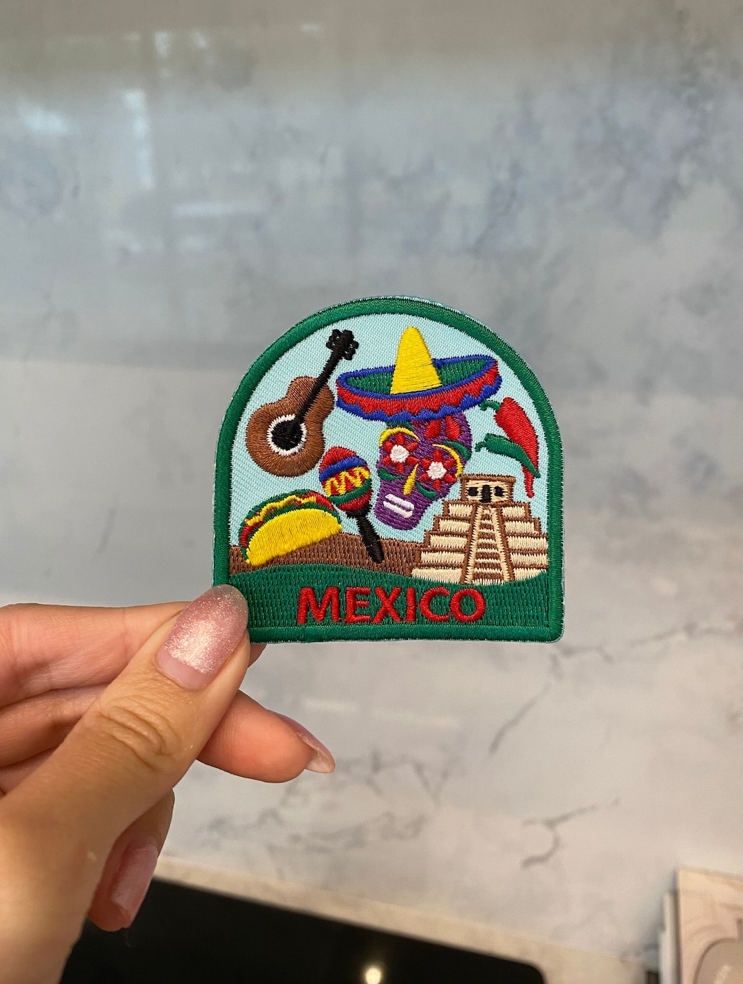 Mexico Travel Embroidery Patch - Iron On, Sew On, Cancun, Mexico City ...