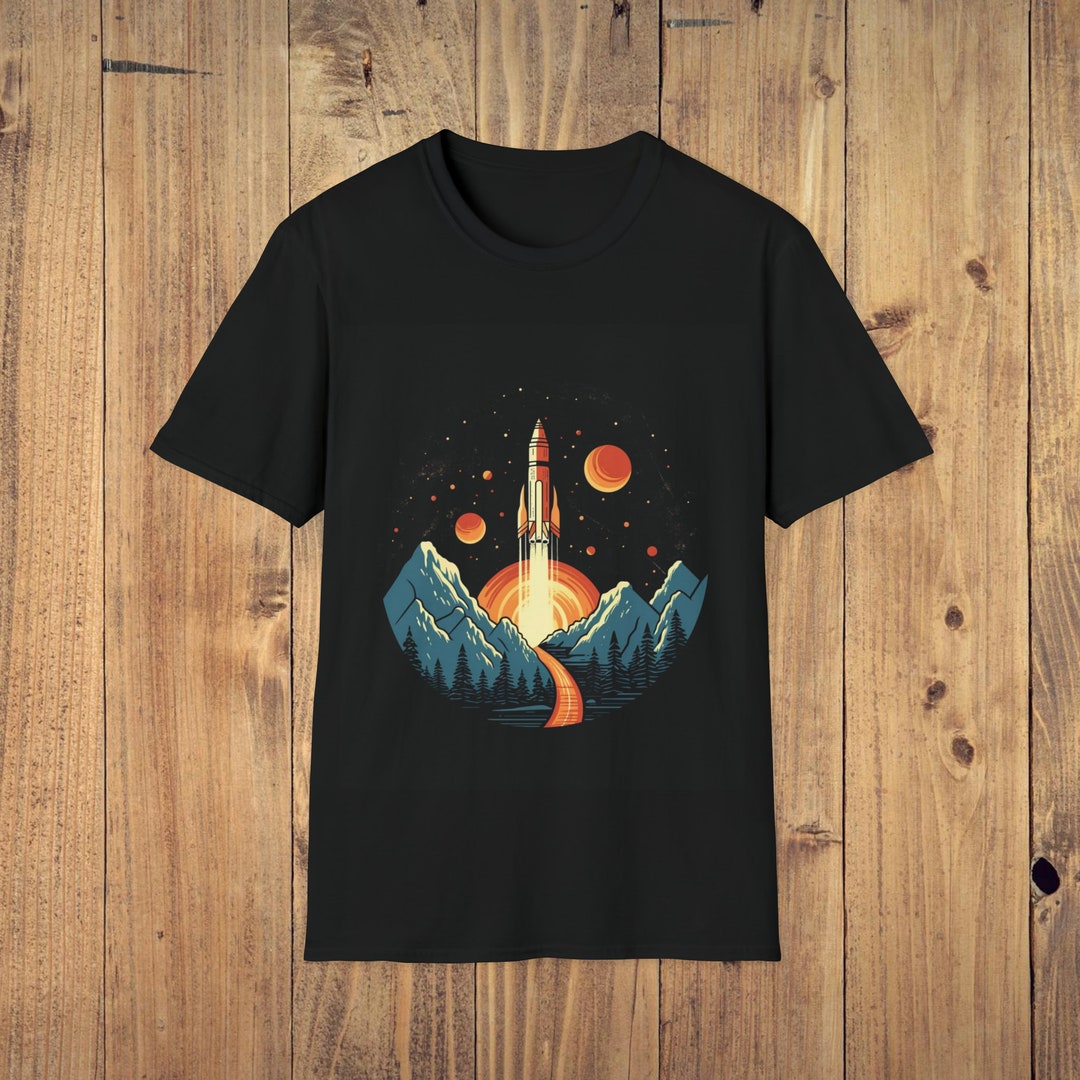 Vintage Rocket Space Shirt, Cool Rocket Shirt, Rocketship Shirt, Space ...