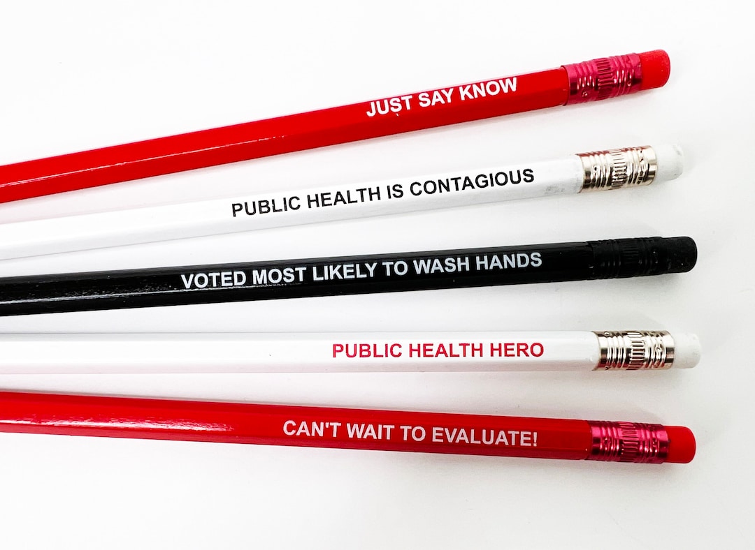 Public Health Pencils - Health Educator Edition - Red White Black - 5 ...