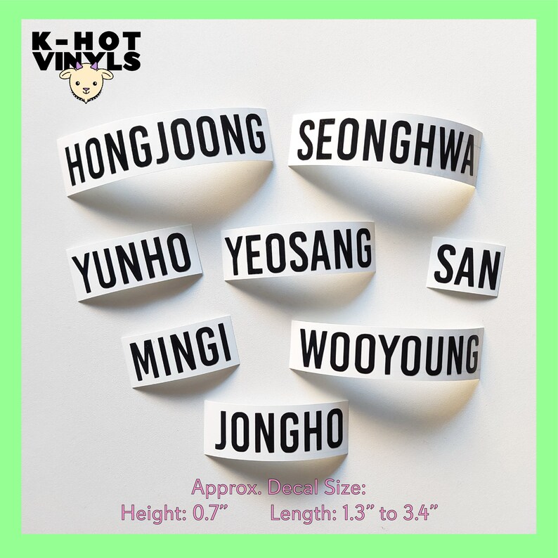 Ateez Member Vinyl Decal Sticker - Etsy