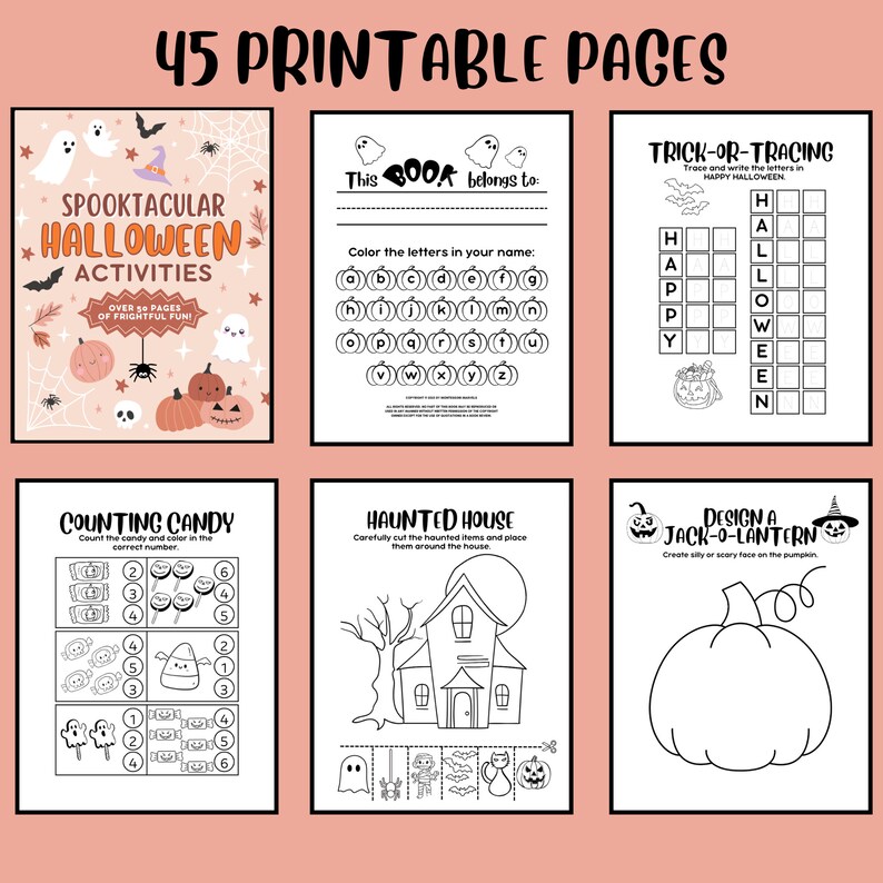 50 Printable Kids Halloween Activities, Halloween Coloring Pages ...