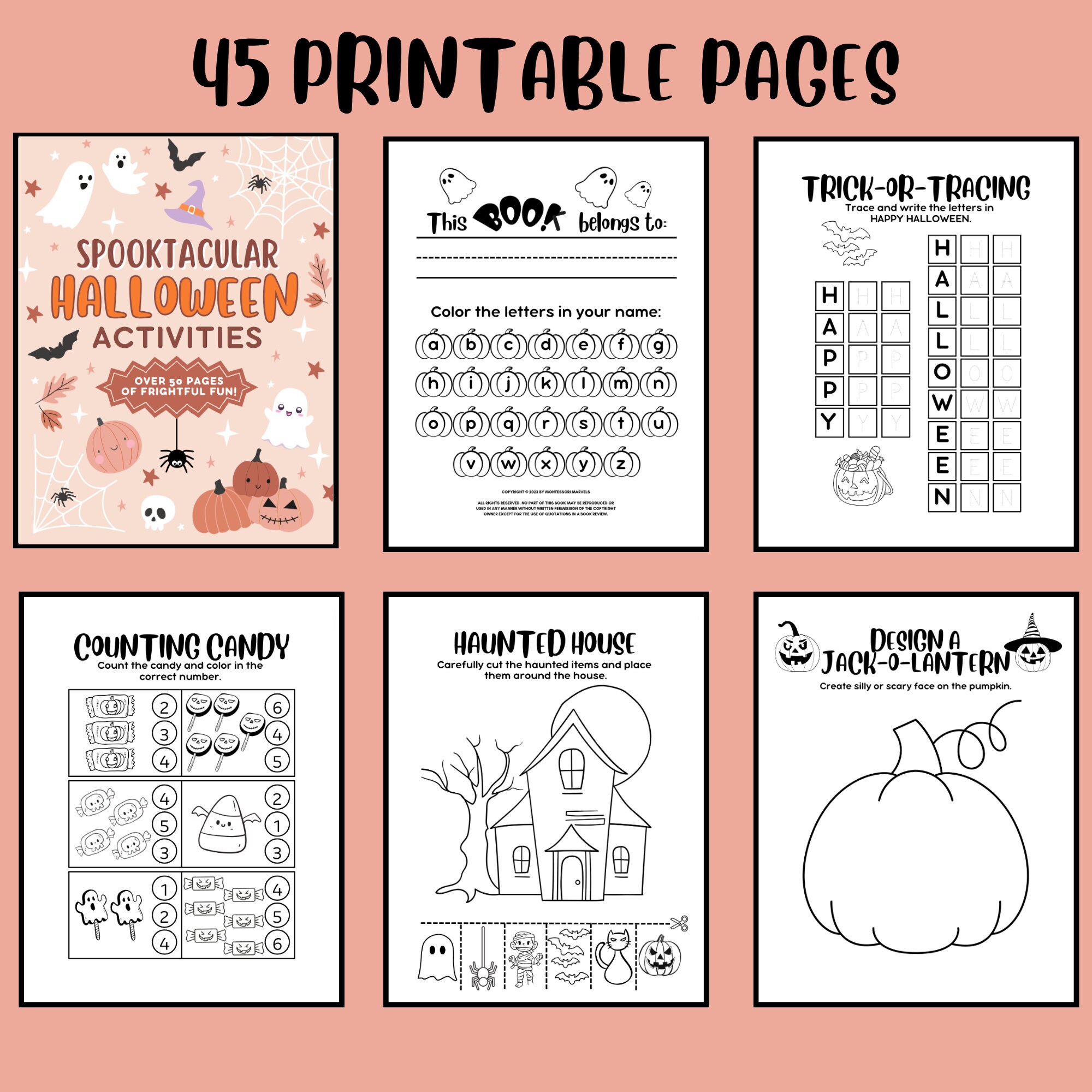 50 Printable Kids Halloween Activities, Halloween Coloring Pages ...
