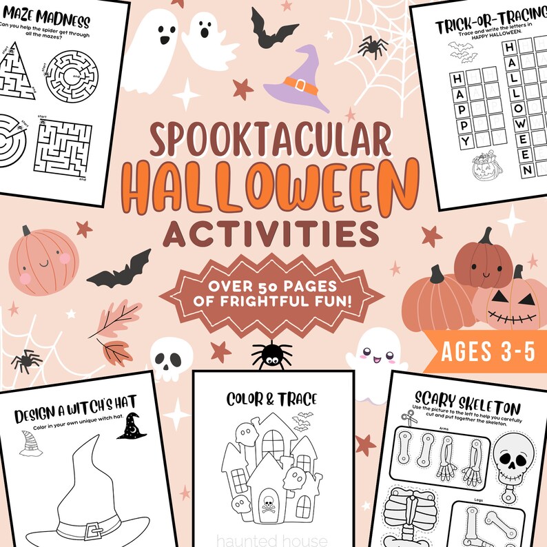 50 Printable Kids Halloween Activities, Halloween Coloring Pages ...