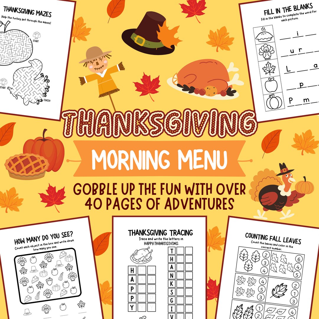 Thanksgiving Morning Menu | November Morning Menu Pages | Fall Morning ...