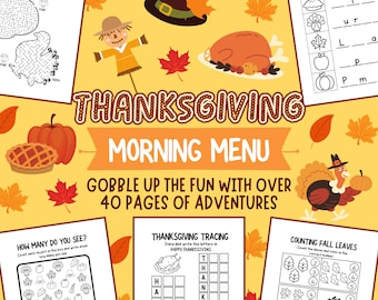 November Morning Menu Pages | Autumn Morning Menu | Fall Morning Menu ...