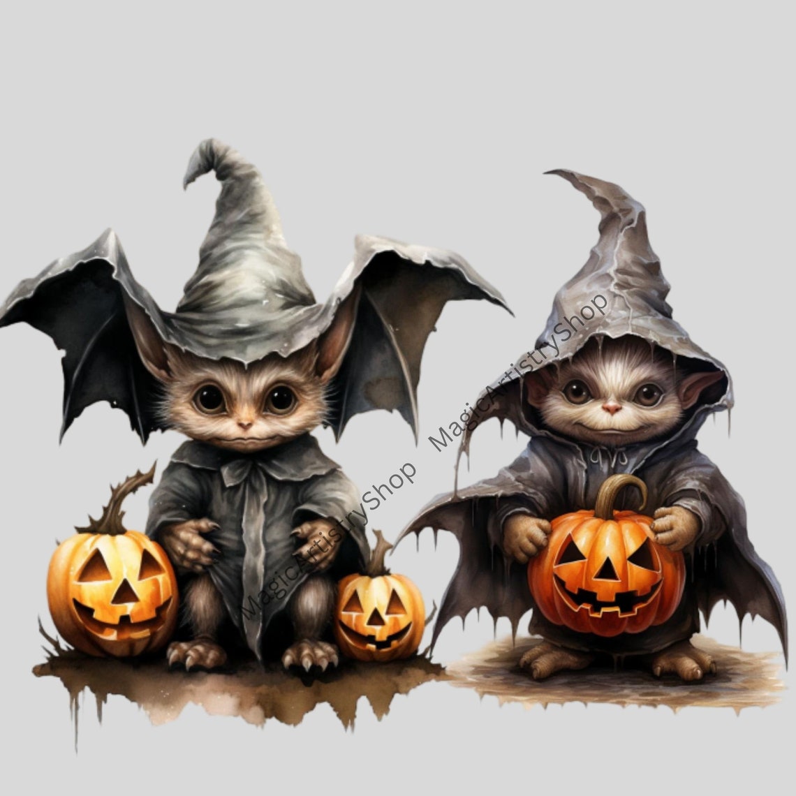 Jack-o-lantern Gnome Watercolor Clipart - Halloween Gnomes PNG ...