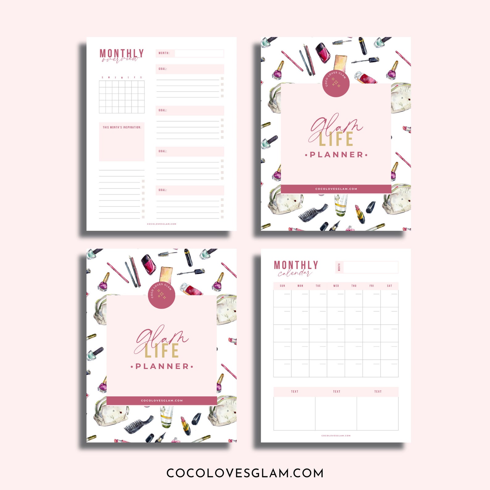 Planner Bundle for Makeup Artist , Printable Planner, Watercolor Makeup ...