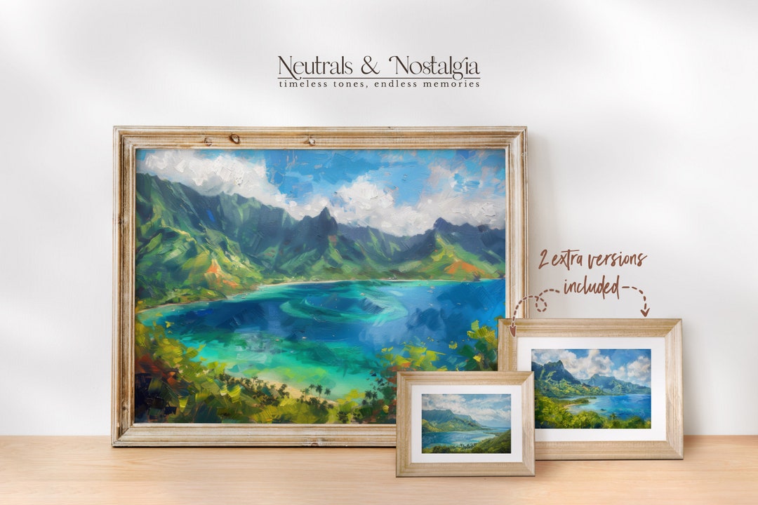 Tahiti Moorea Opunohu Bay Wall Art Prints Set of 3 Printable Tropical ...