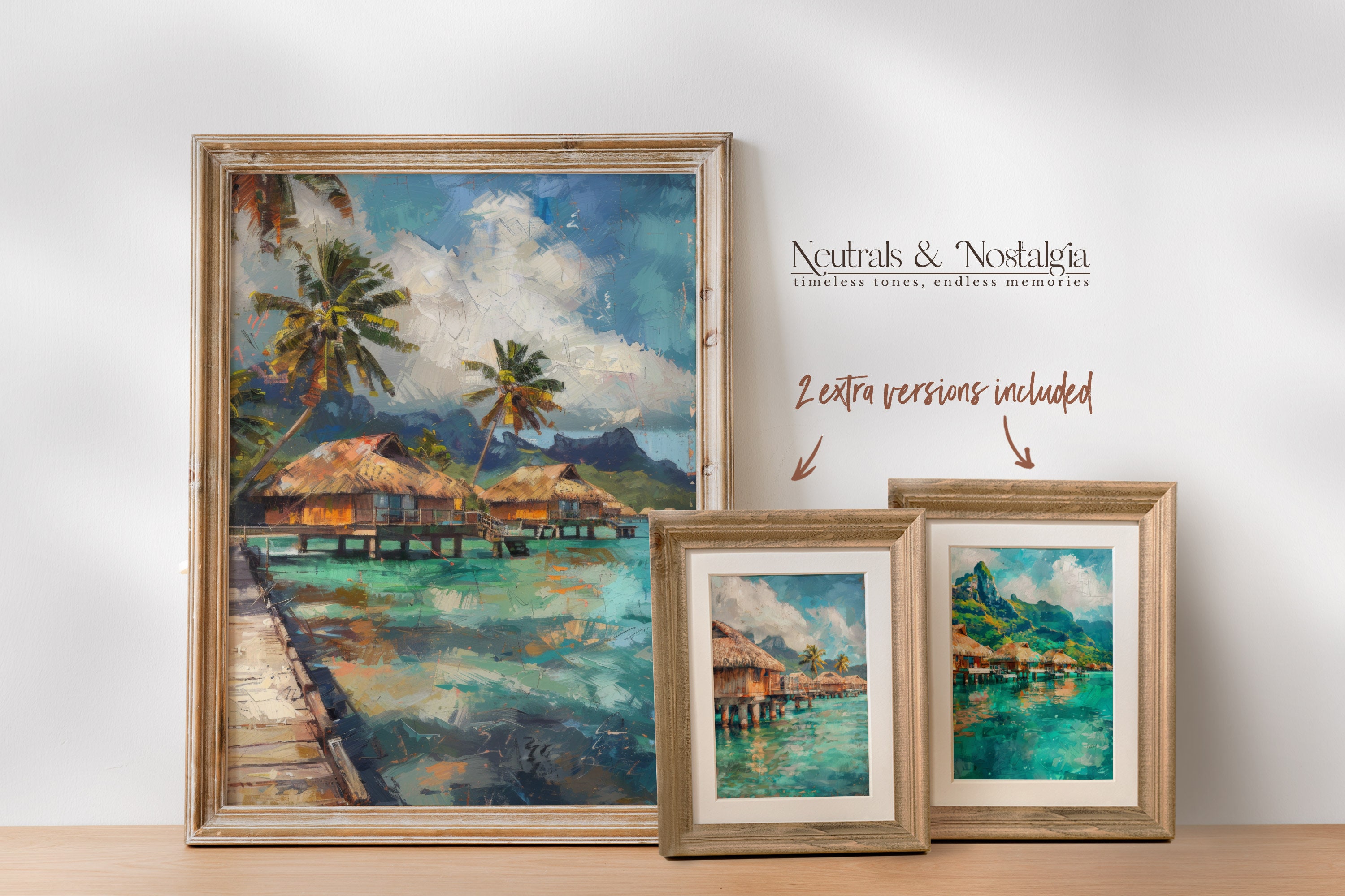 Bora Bora Overwater Bungalows Wall Art Prints Set of 3 Printable ...