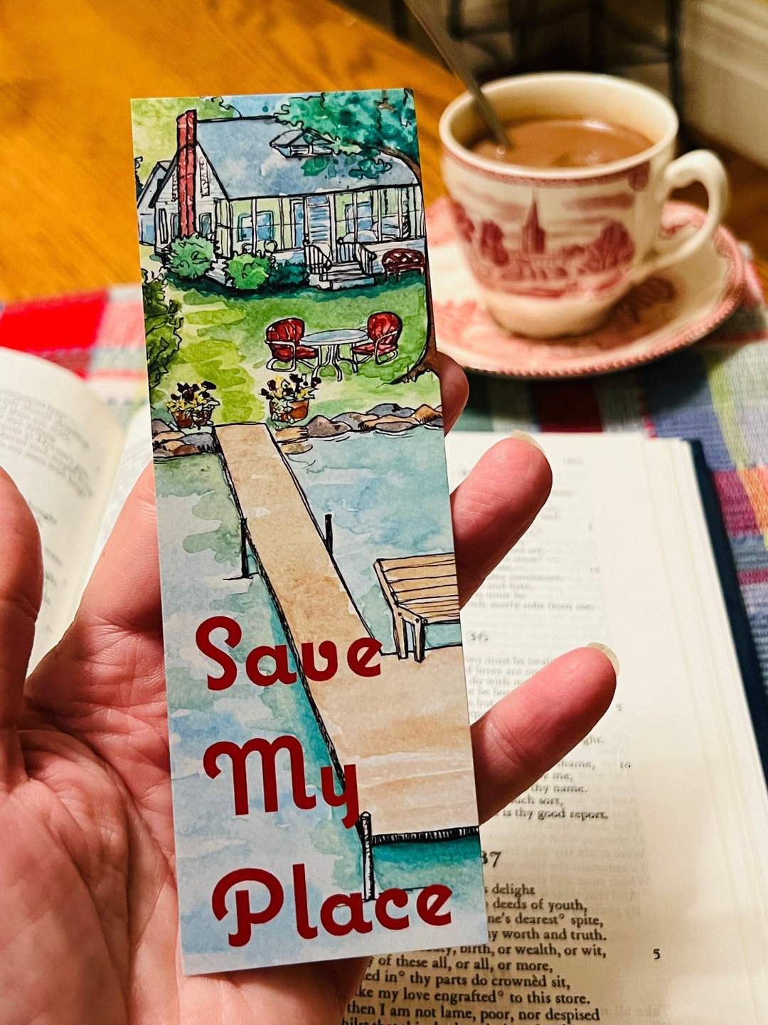 Save My Place Cottage Bookmark - Etsy