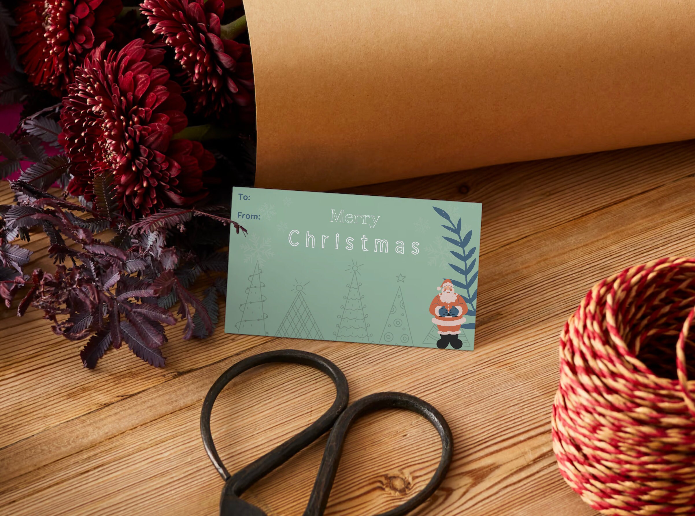 Editable Christmas Gift Tag Download Holiday Party Tag - Etsy