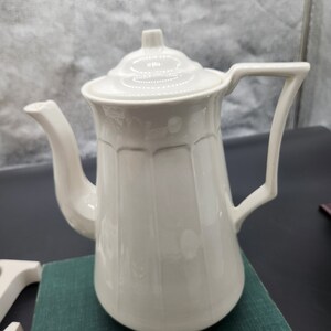 Vintage Joshua Crabtree Tall Museum White Teapot Commemorative China ...