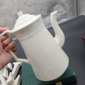 Vintage Joshua Crabtree Tall Museum White Teapot Commemorative China ...