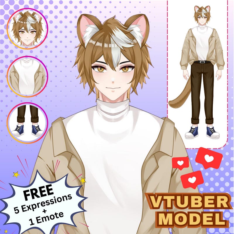 Male Vtuber Model - Etsy