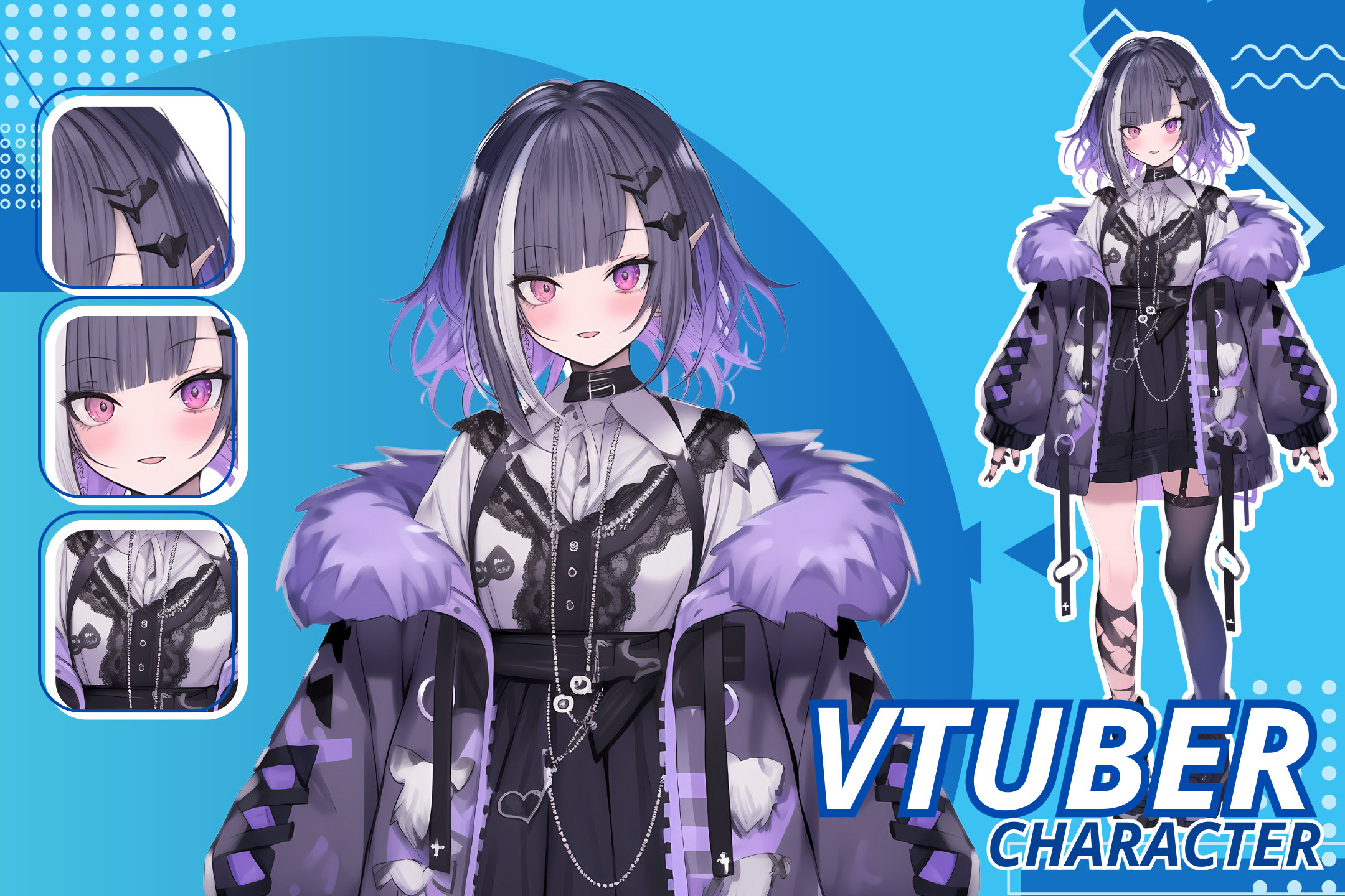 Modelo Vtuber PERSONALIZADO para uso comercial, Modelo Vtuber 2D en vivo, Diseño Vtuber, Activos ...