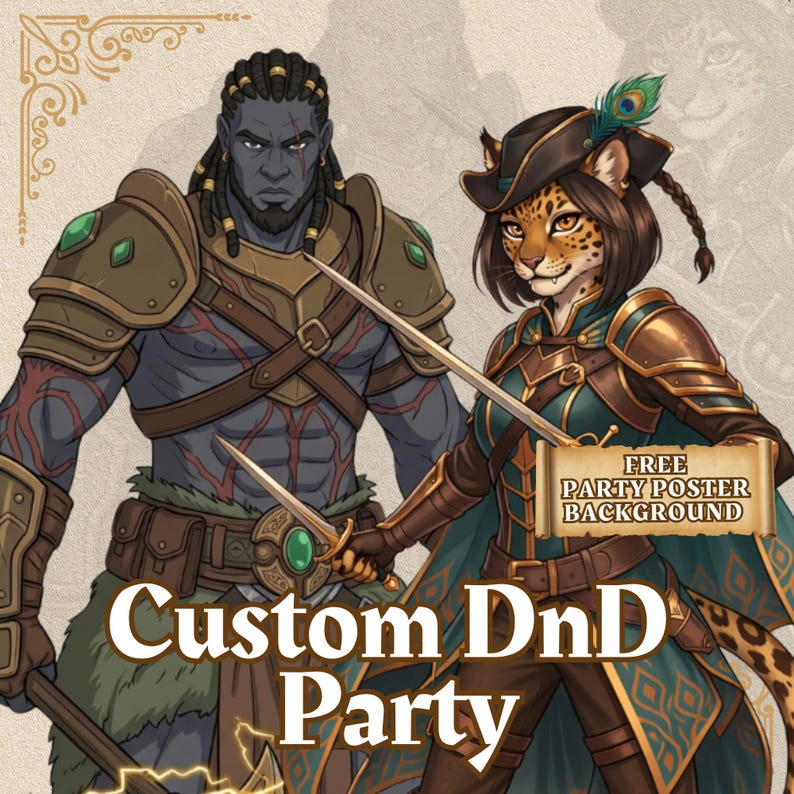 Custom Dnd Party Character Art, Dnd Commisson, Dungeons and Dragons ...
