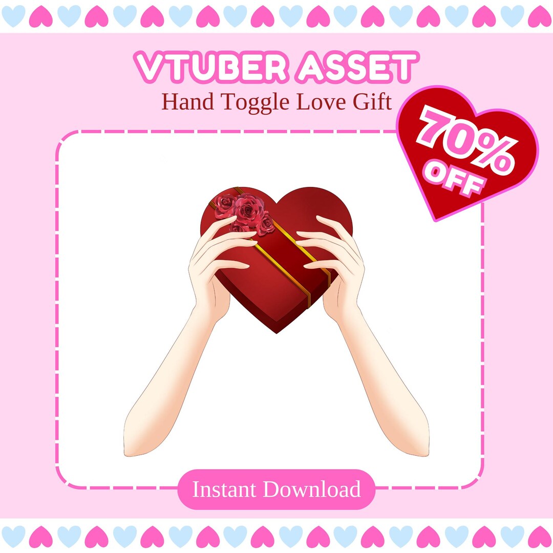Vtuber Assets, Hand Toggle, Valentine's Gift for Her, Rigged Model ...
