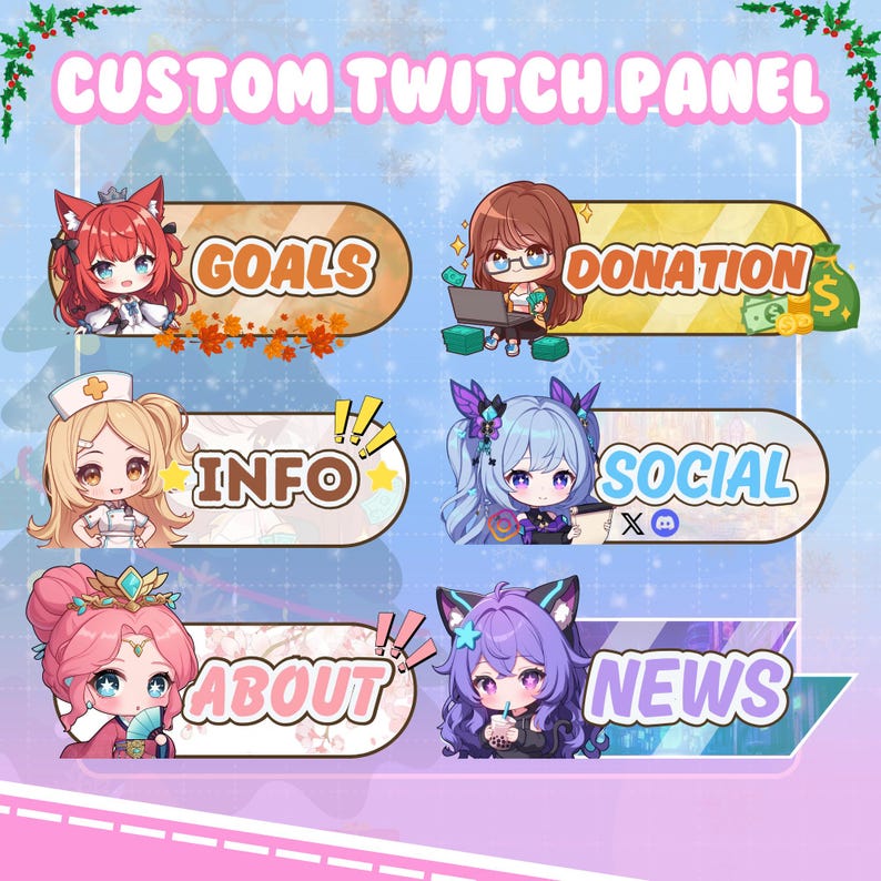 Custom Twitch Panels, Vtuber Panel, Custom Panel Twitch, Anime Panel ...