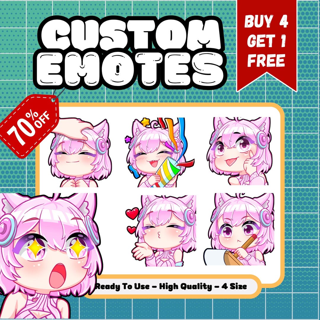 Custom Twitch Emotes or Kick Emotes Cute Chibi Anime Style Twitch ...