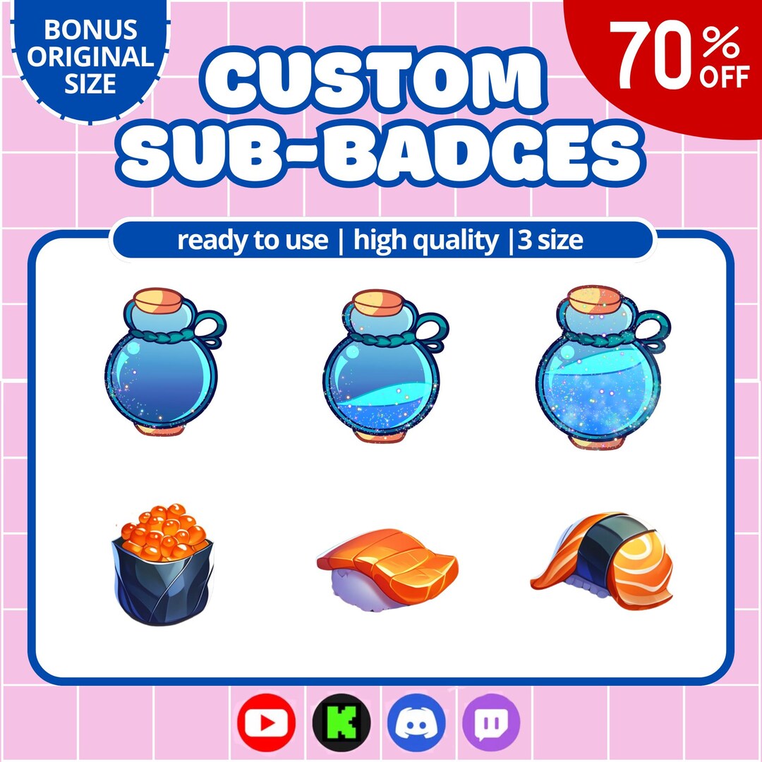 Custom Sub Badges, Custom Twitch Sub Badges, Twitch Sub Badges for ...