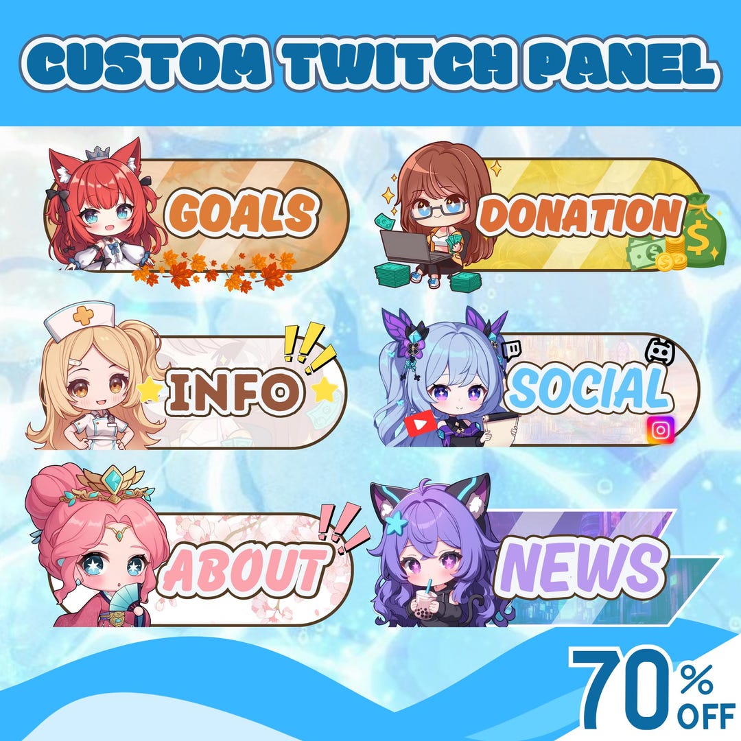 Custom Twitch Panels, Vtuber Panel, Custom Panel Twitch, Anime Panel ...